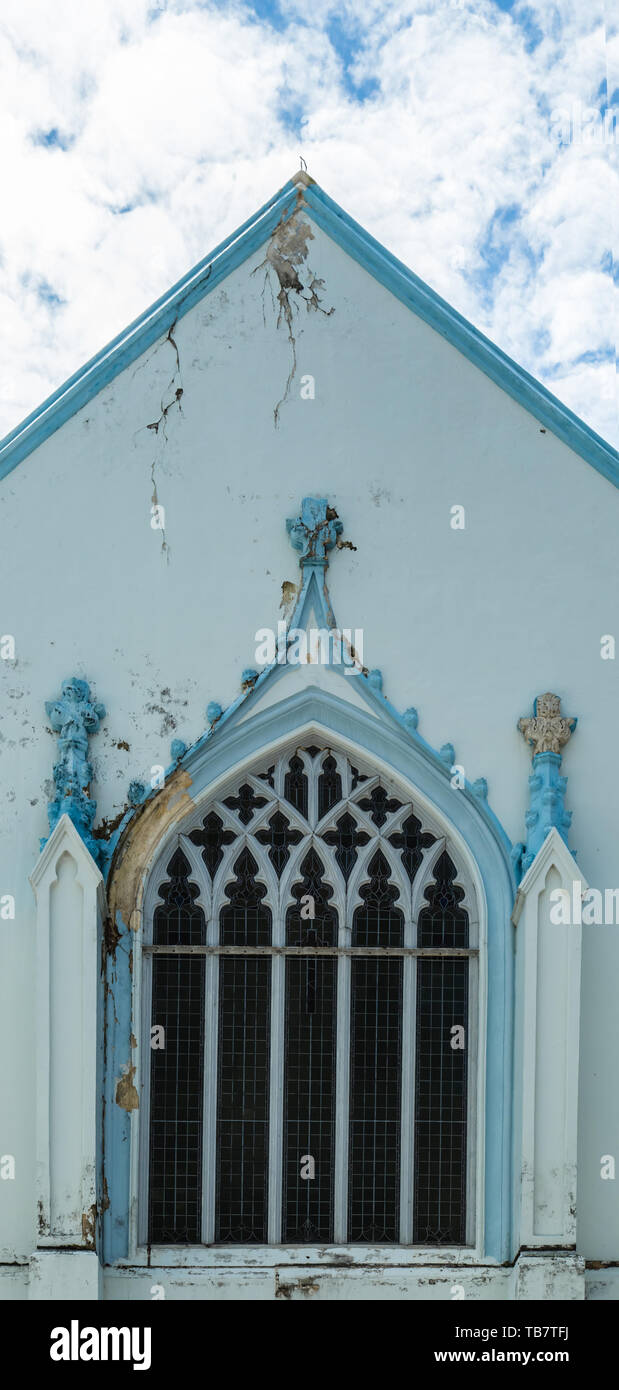 vintage design blue color church window Stock Photo - Alamy