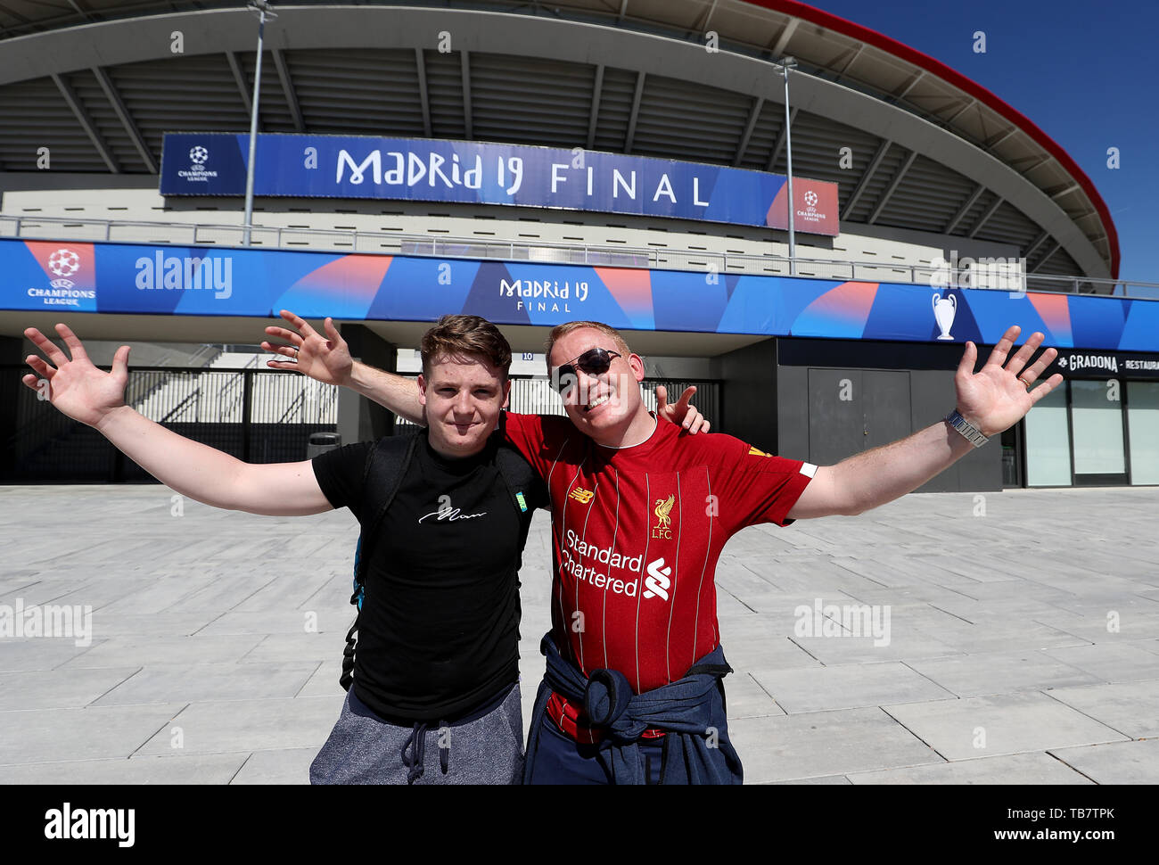 Liverpool fans at the Wanda Metropolitano, venue for the 2019 UEFA ...
