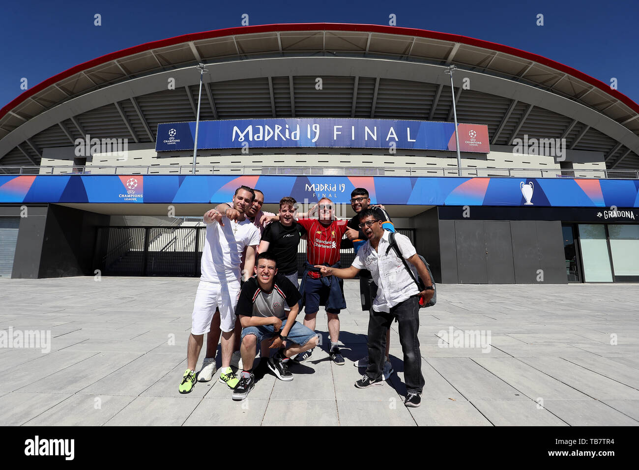 Liverpool fans at the Wanda Metropolitano, venue for the 2019 UEFA ...