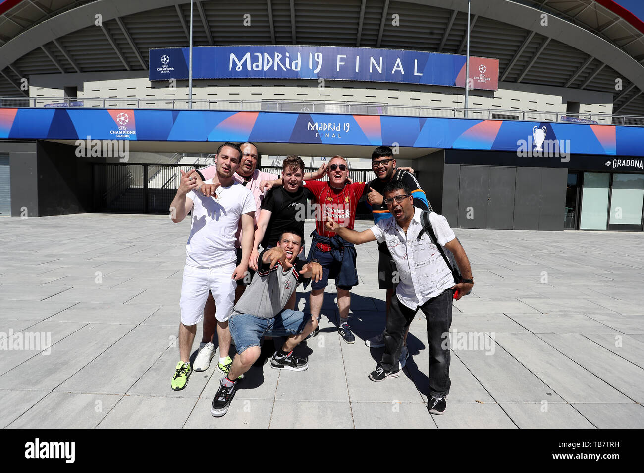 Liverpool fans at the Wanda Metropolitano, venue for the 2019 UEFA ...