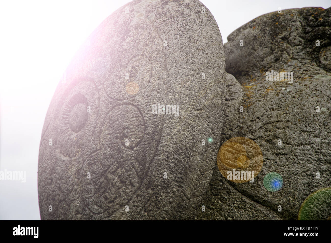 Carved stone - ancient inscription and nature lines ornate Stock Photo ...