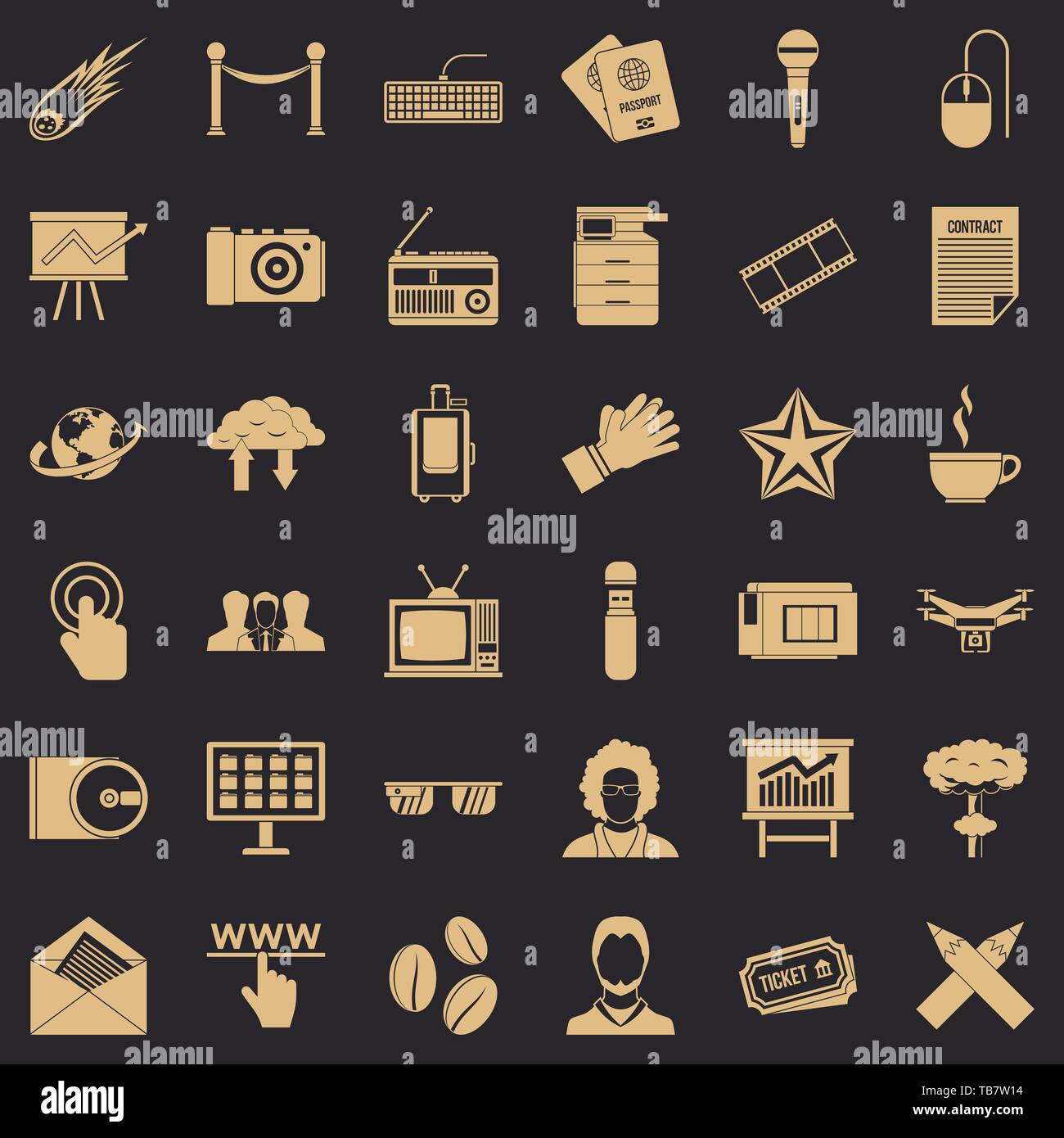 Press icons set, simple style Stock Vector Image & Art - Alamy