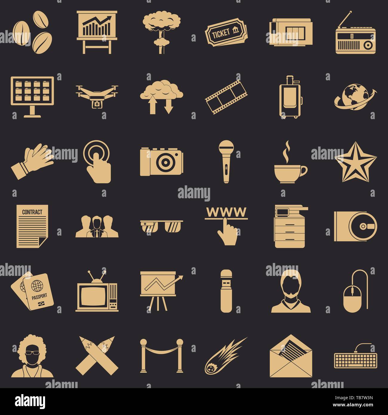 Newspaper icons set, simple style Stock Vector Image & Art - Alamy