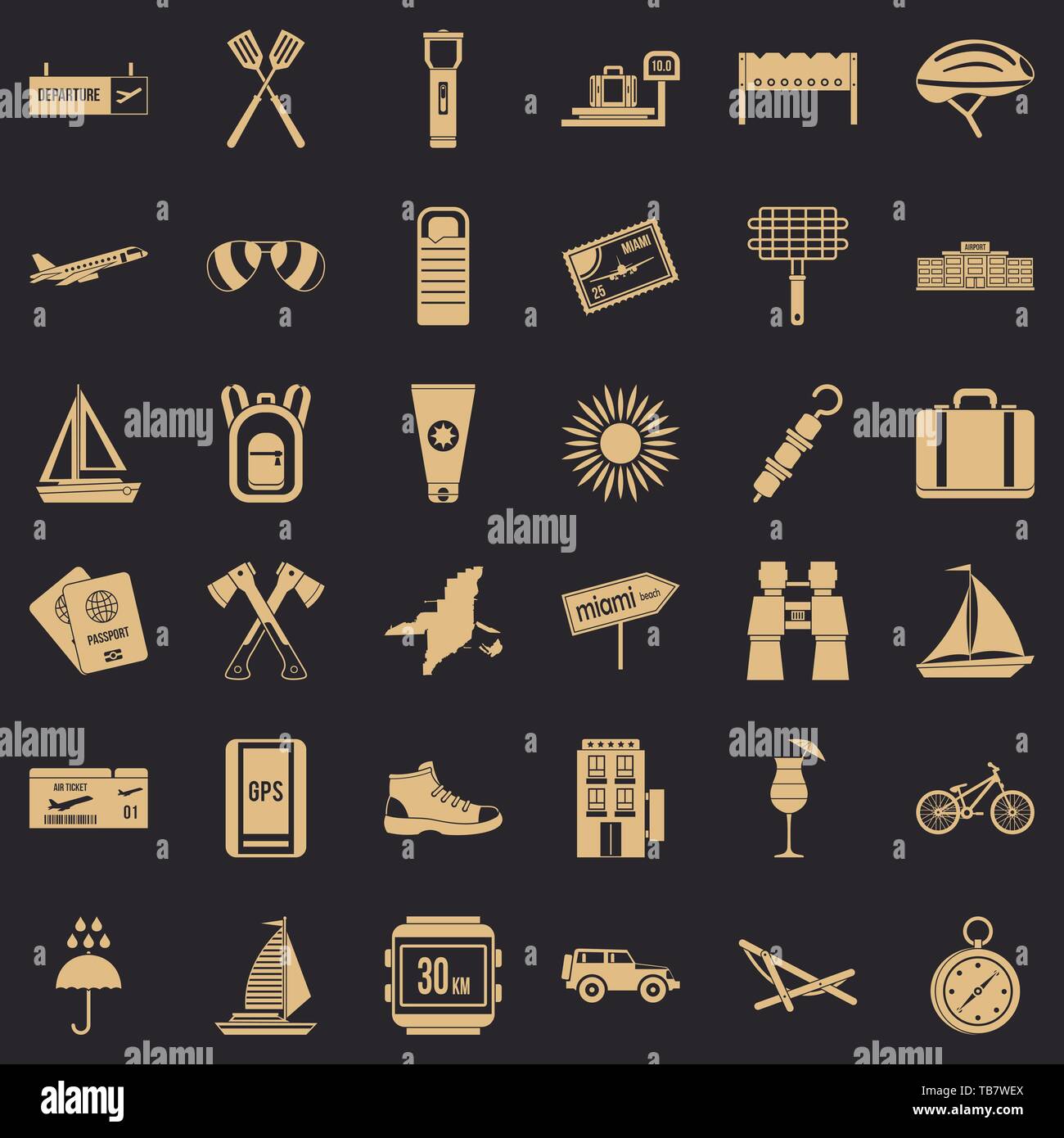 Destination icons set, simple style Stock Vector Image & Art - Alamy