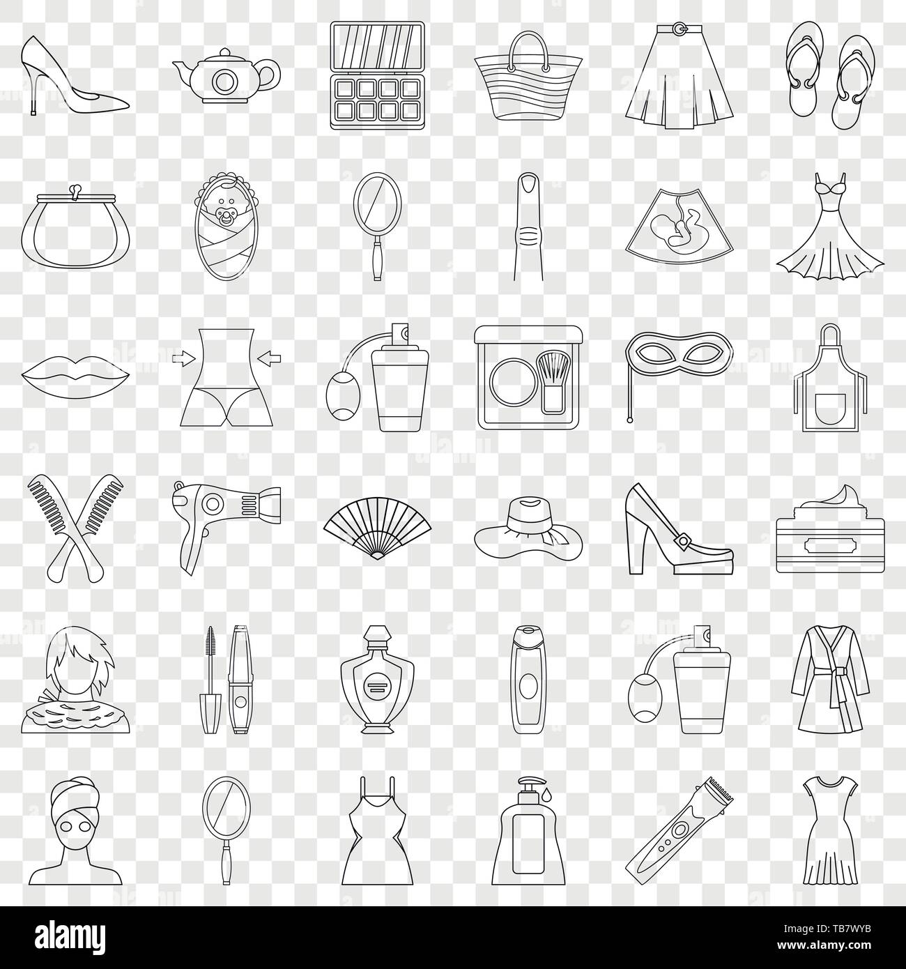 Cosmetic icons set, outline style Stock Vector Image & Art - Alamy
