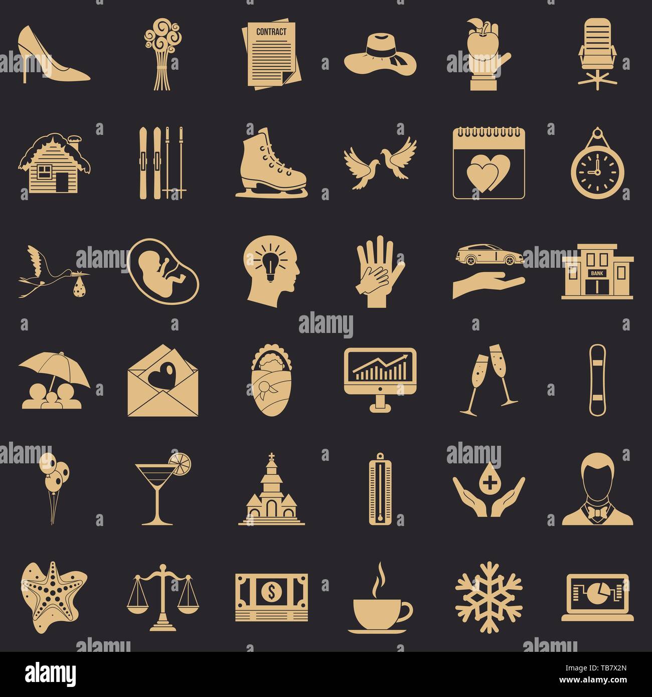 Joy icons set, simple style Stock Vector Image & Art - Alamy