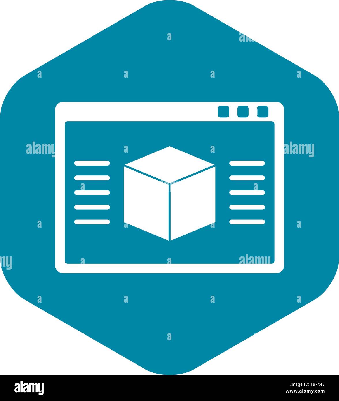 3d model icon simple Stock Vector Image & Art - Alamy