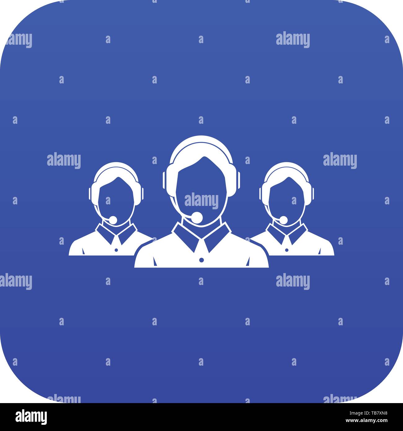 Customer support operators icon digital blue Stock Vector Image & Art ...