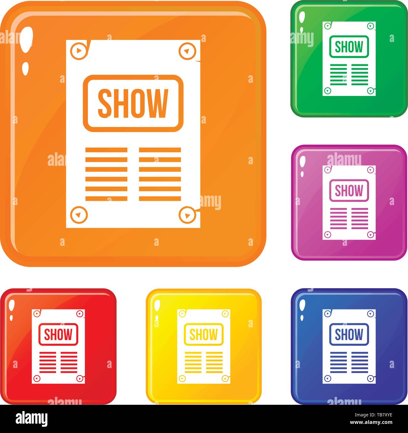 Poster icons set vector color Stock Vector Image & Art - Alamy