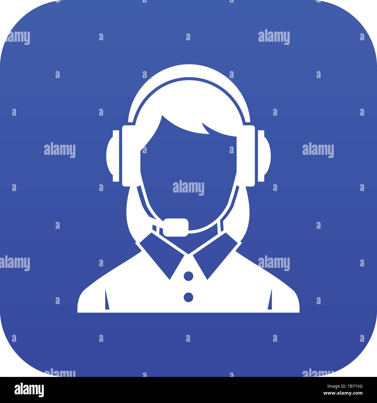 Business woman with headset icon digital blue Stock Vector Image & Art ...