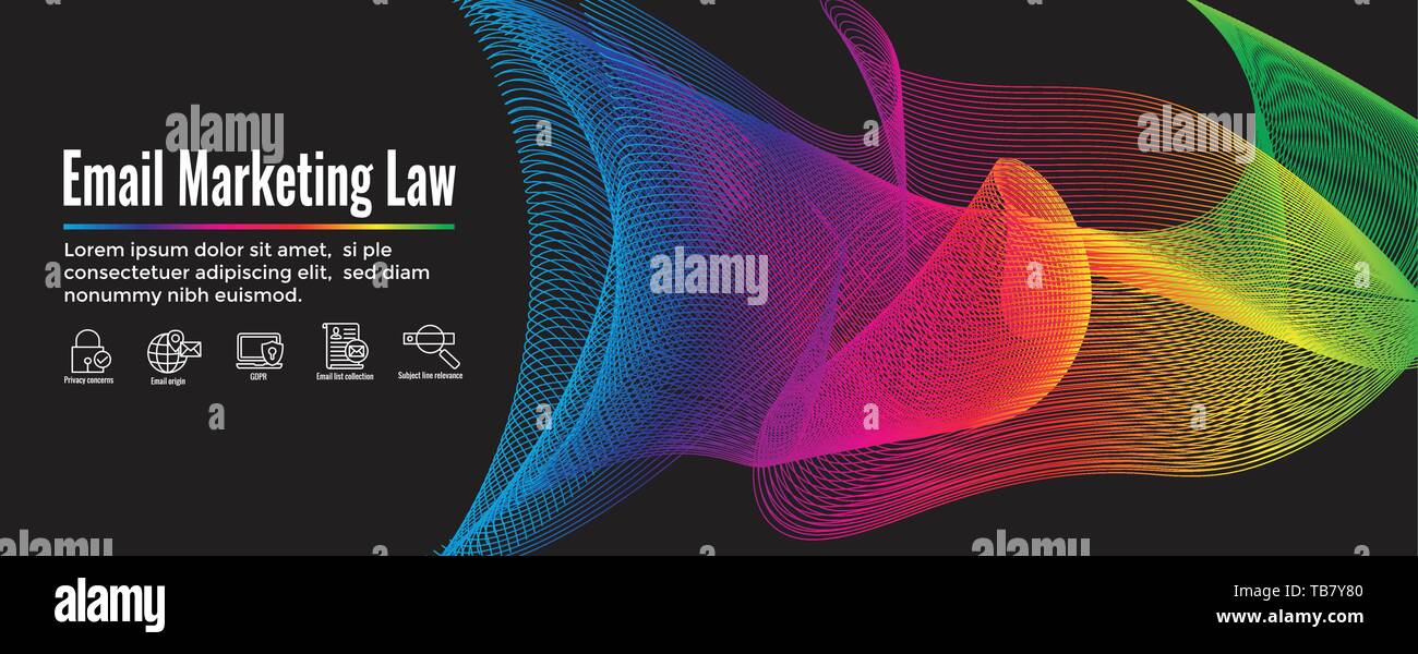 Email Marketing Rules & Regulations Icon Set and Web Header Banner ...