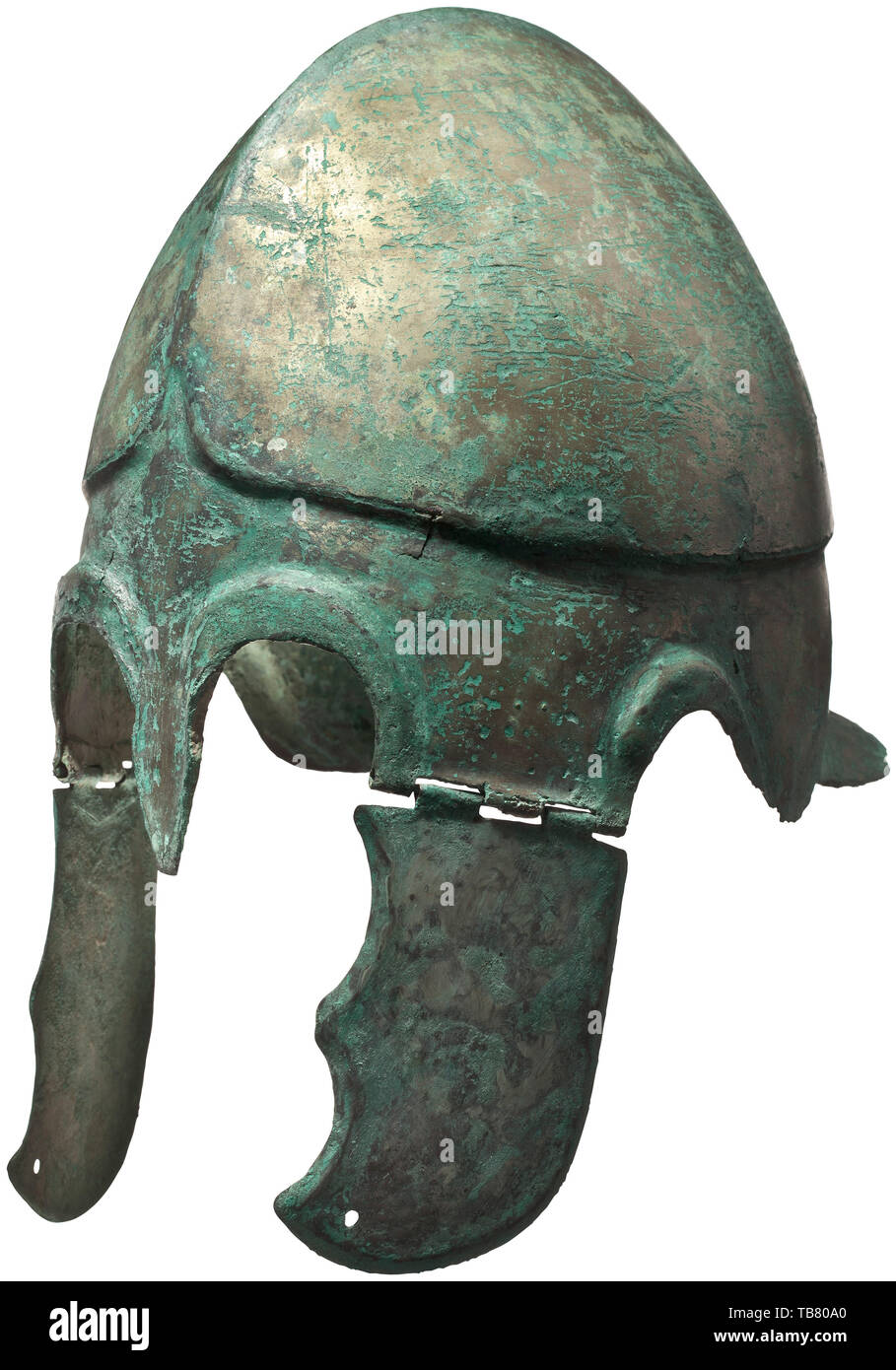 A Chalcidian helmet, type V, early 4th century BC, Bronze helmet with ...