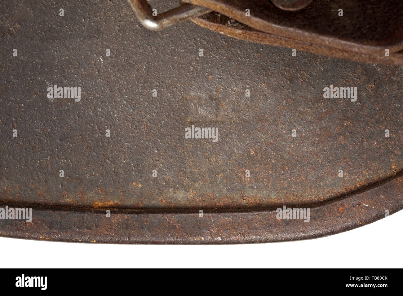 A steel helmet M 35 in marsh pattern camouflage, The skull with ...