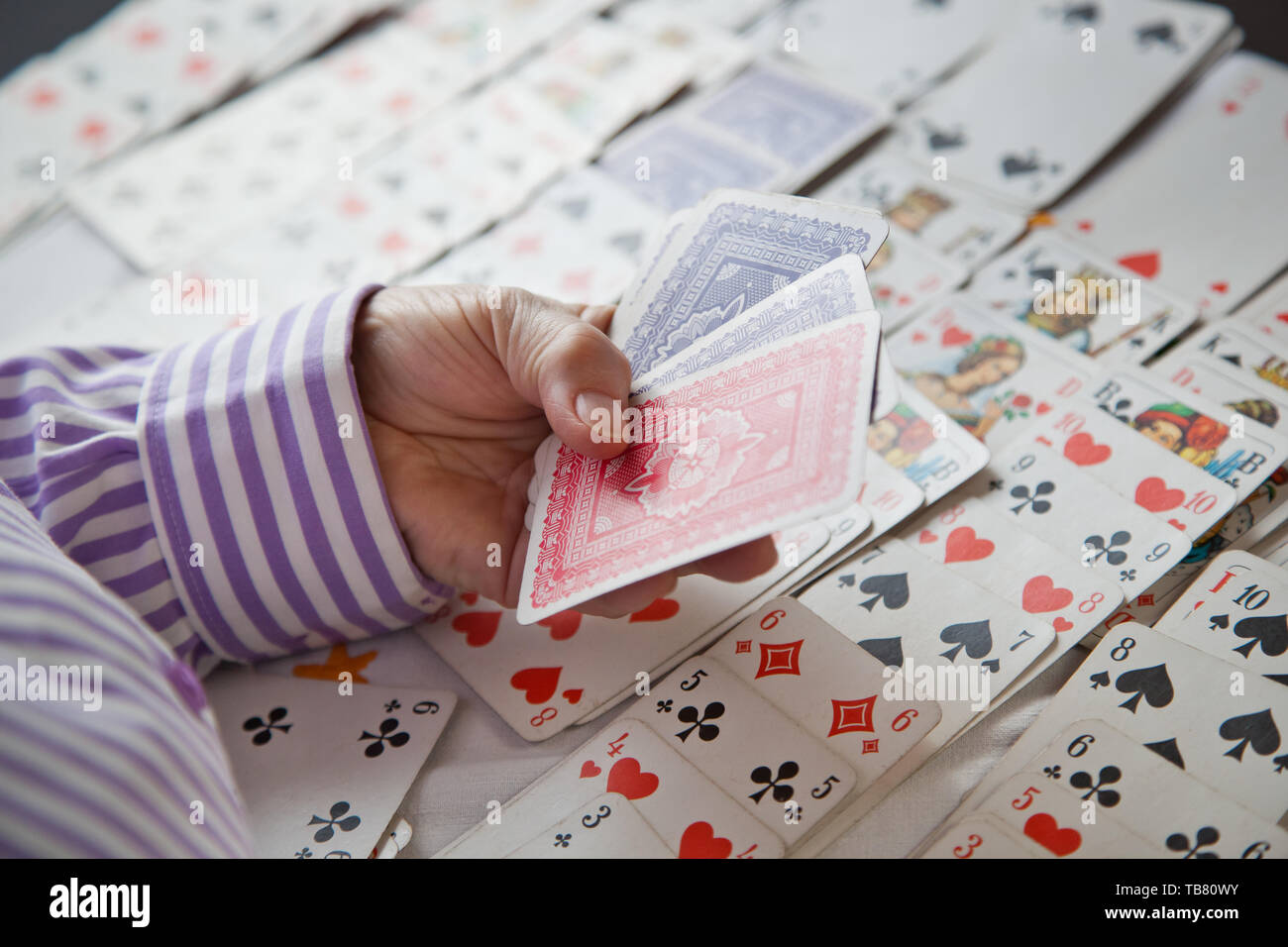 Senior playing solitaire game hi-res stock photography and images - Alamy