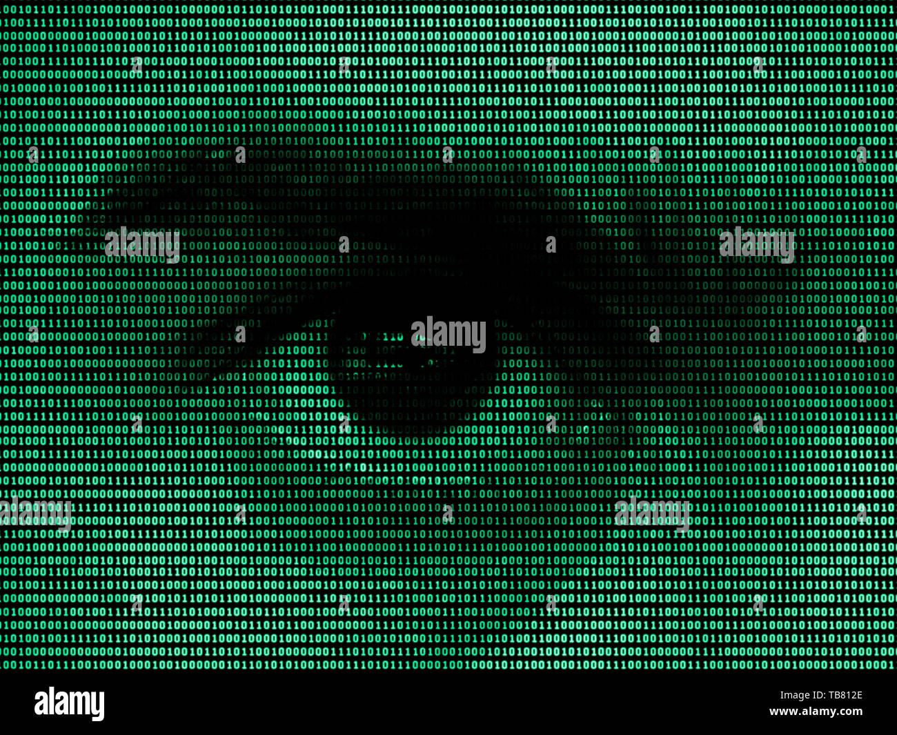 Human eye in green binary code Stock Photo - Alamy