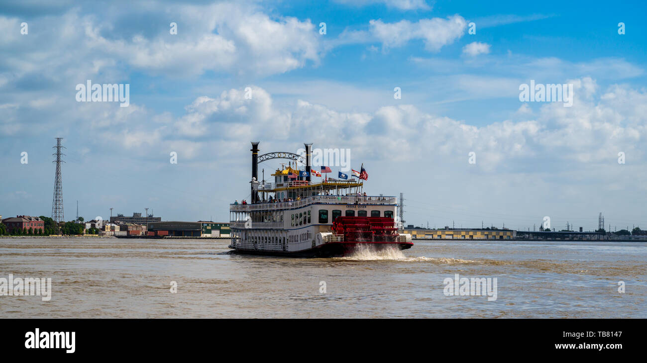 New Orleans, LA, USA -- May 27, 2019. The paddle wheel boat Creole ...