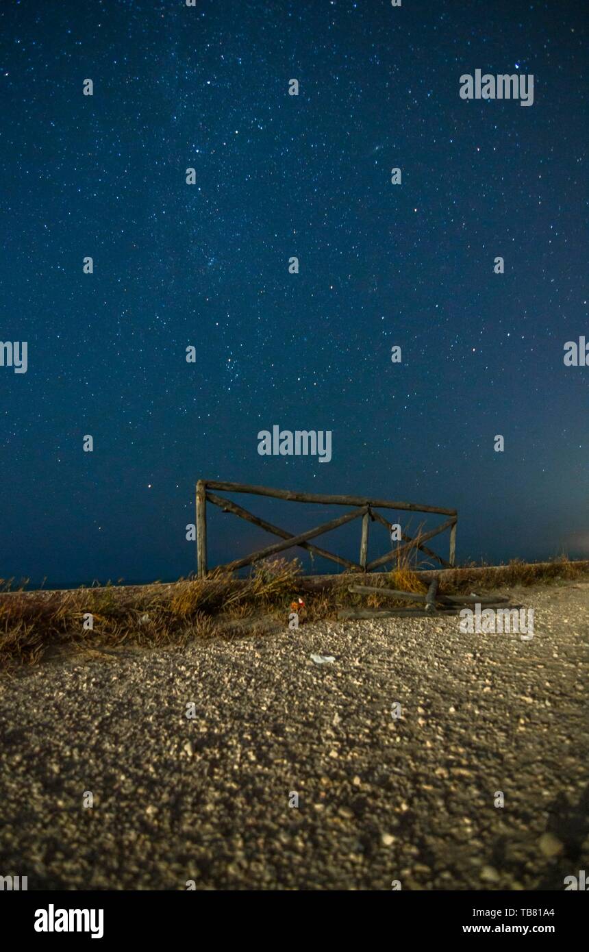 Night landscape with path and starry sky Stock Photo - Alamy