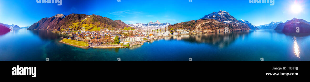 Brunnen switzerland aerial hi-res stock photography and images - Alamy