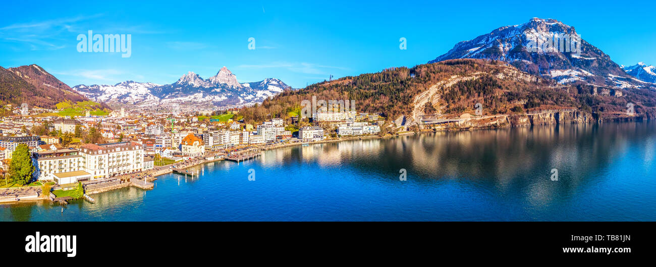 Brunnen switzerland aerial hi-res stock photography and images - Alamy