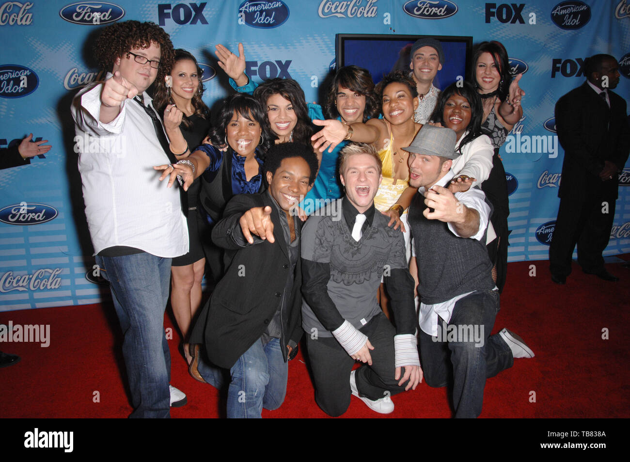 LOS ANGELES, CA. March 08, 2007: American Idol Top 12 Finalists at ...