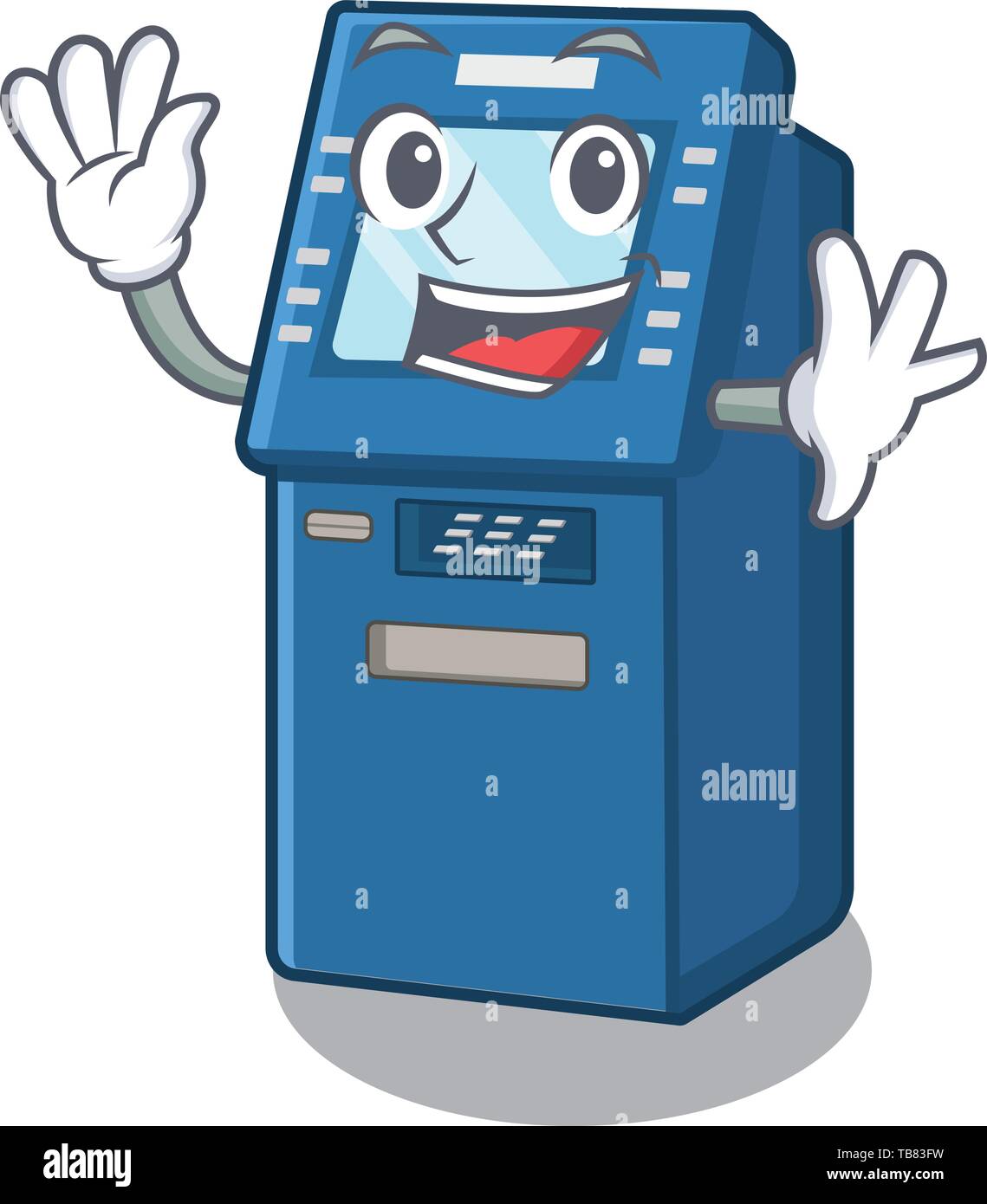 Waving ATM machine in the cartoon shape Stock Vector Image & Art - Alamy