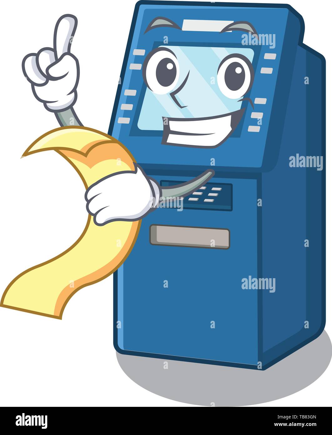With menu atm machine next to character table Stock Vector Image & Art ...