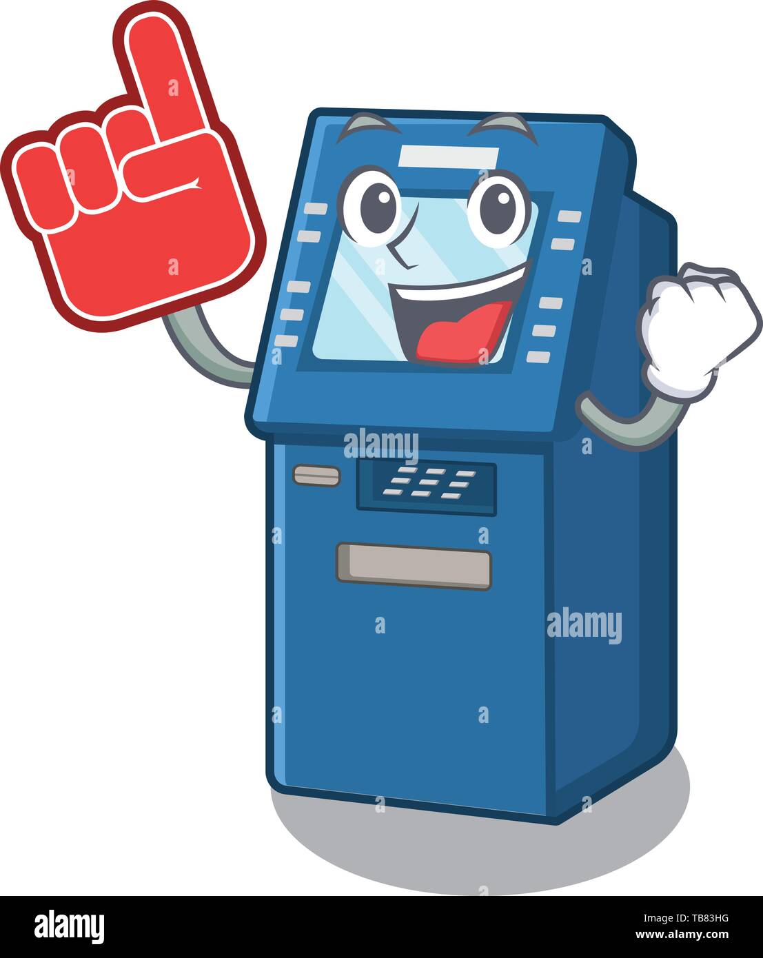 Foam finger ATM toys on the cartoon cupboard Stock Vector Image & Art ...