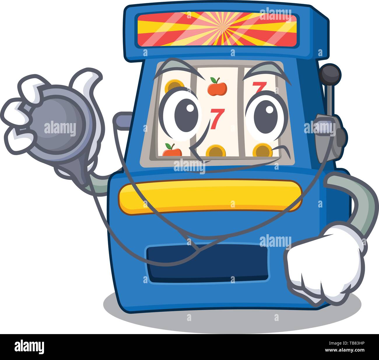 Doctor slot machine in the mascot shape Stock Vector Image & Art - Alamy