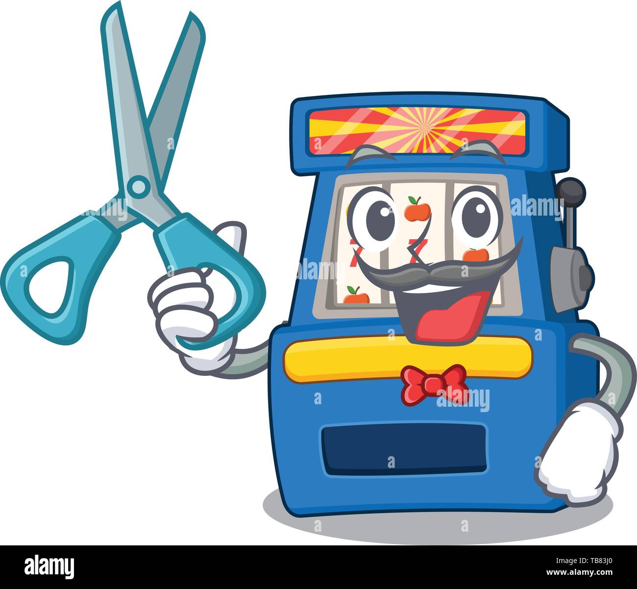 Barber slot machine in the mascot shape Stock Vector Image & Art - Alamy