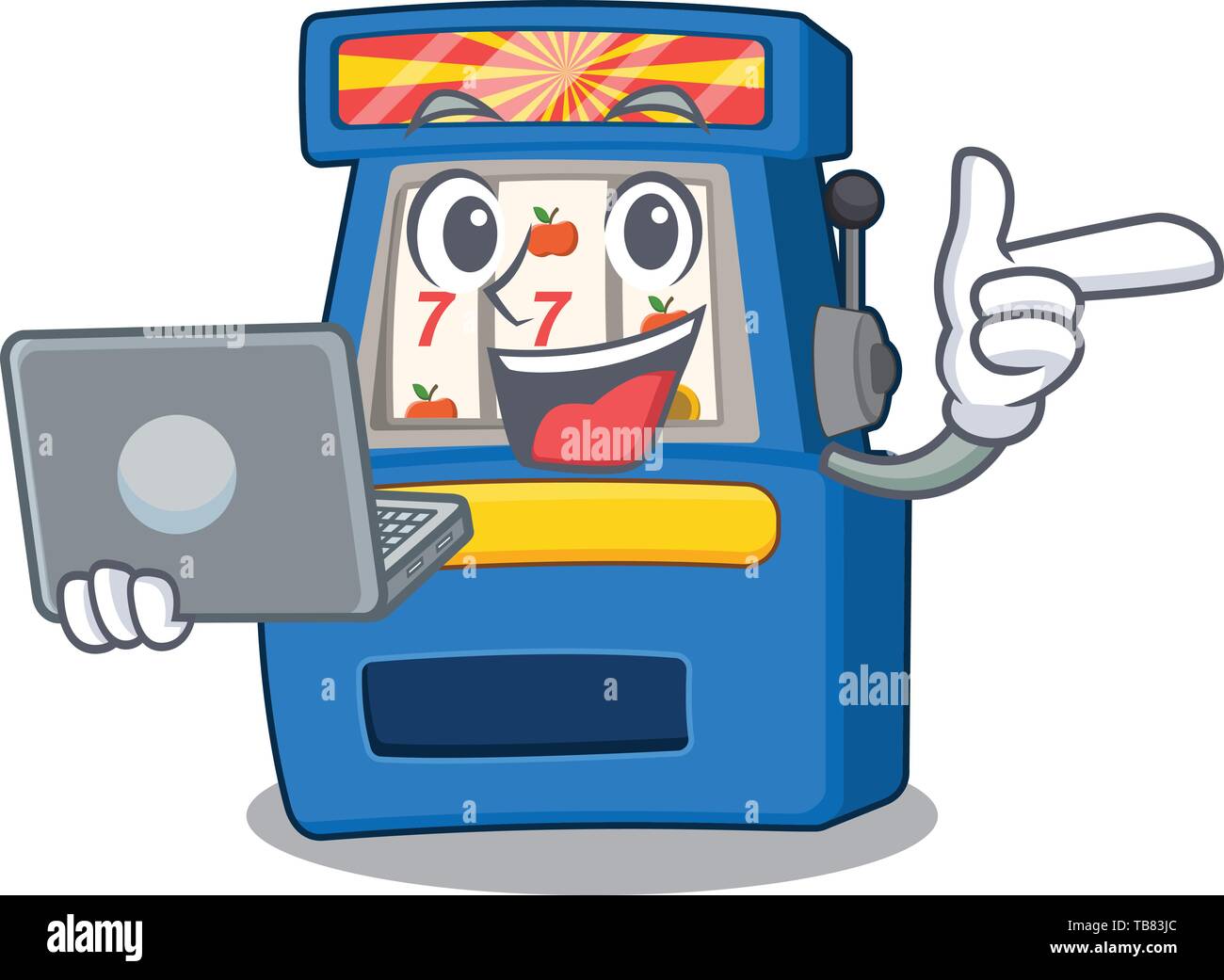 With laptop slot machine in the mascot shape Stock Vector Image & Art ...