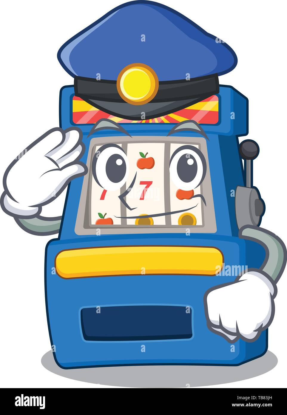 Police slot machine in the mascot shape Stock Vector Image & Art - Alamy