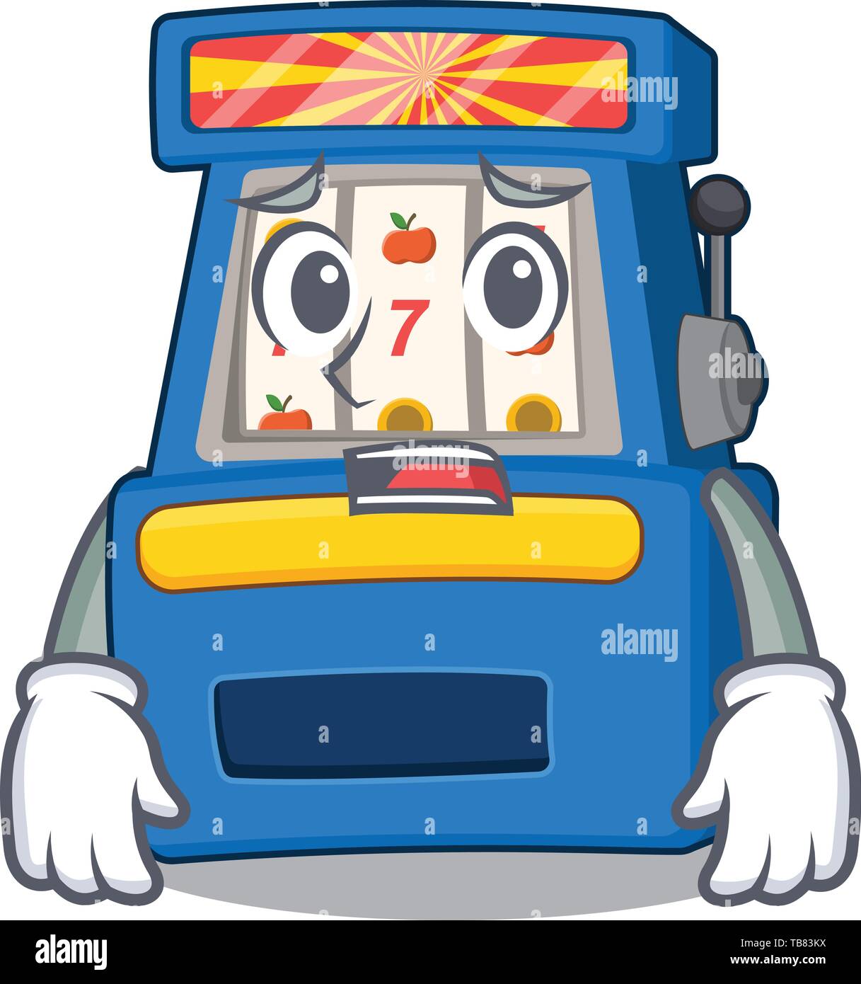 Afraid slot machine next to cartoon chair Stock Vector Image & Art - Alamy