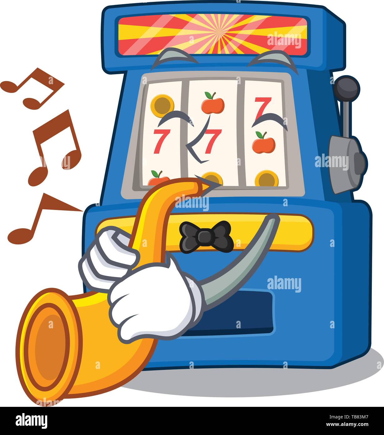 With trumpet slot machine next to cartoon chair Stock Vector Image ...