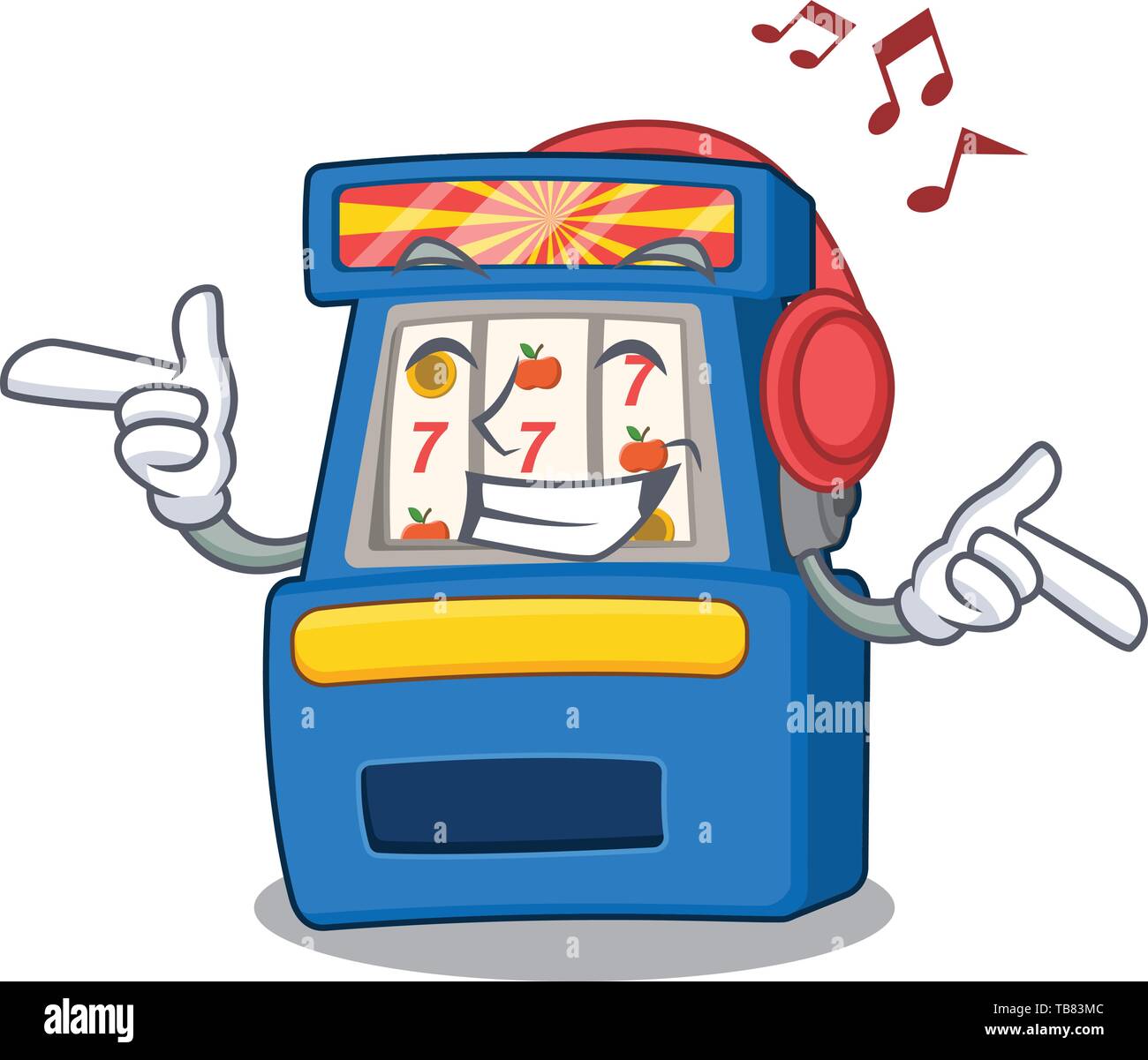 Listening music slot machine next to cartoon chair Stock Vector Image ...