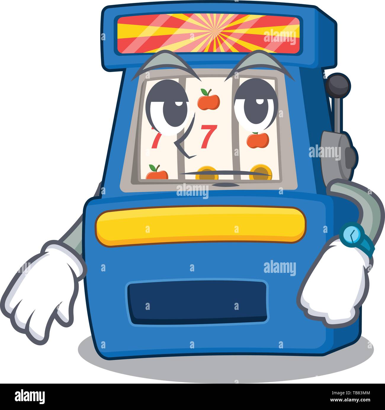 Waiting slot machine attached to cartoon wall Stock Vector Image & Art ...