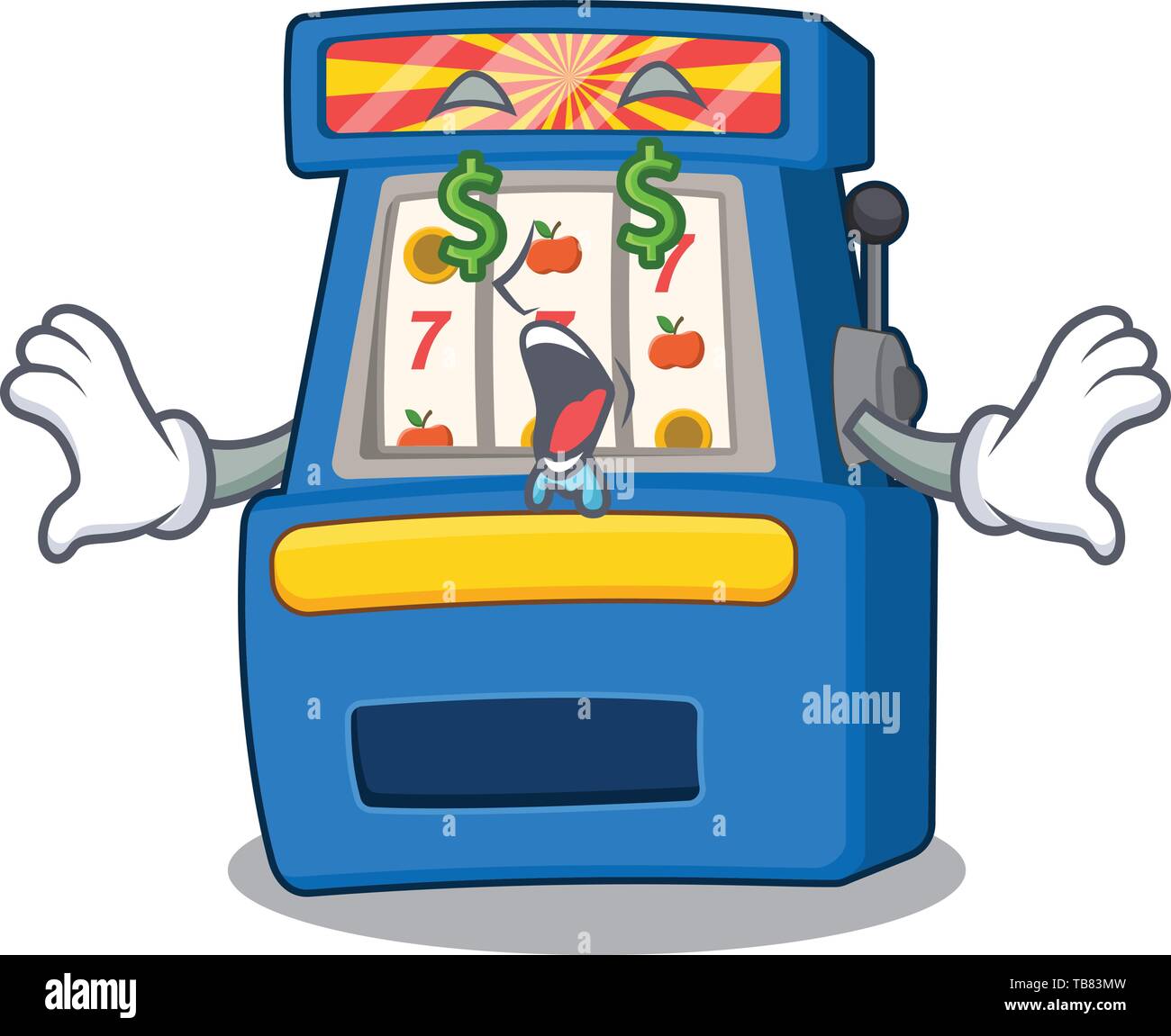 Money eye slot machine attached to cartoon wall Stock Vector Image ...