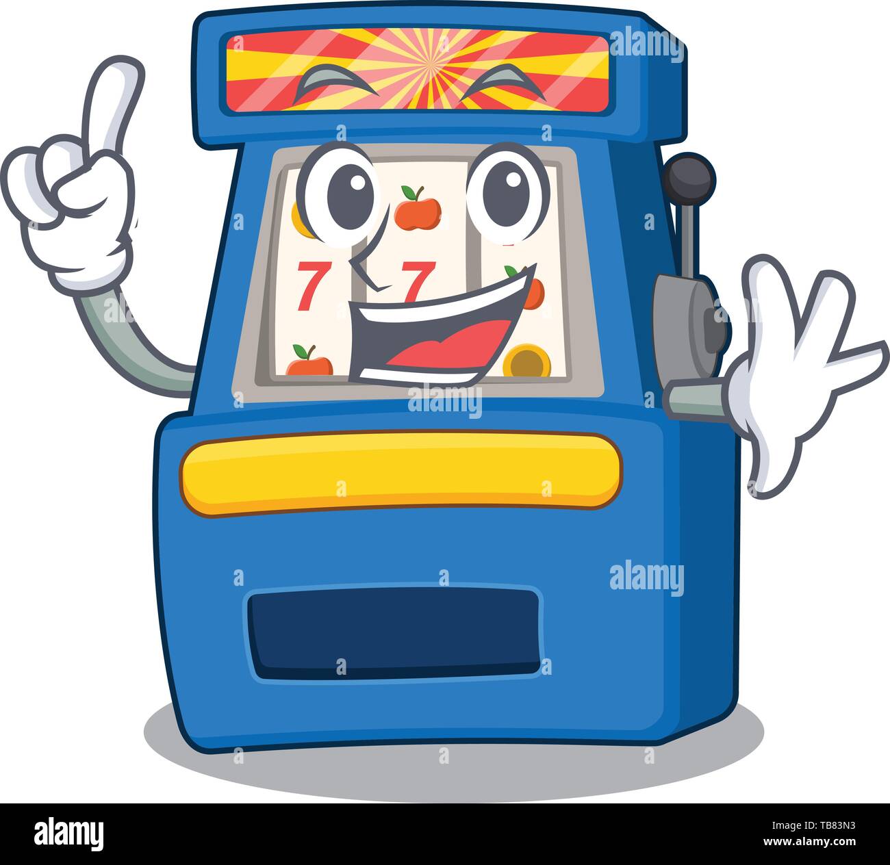 Finger slot machine attached to cartoon wall Stock Vector Image & Art ...