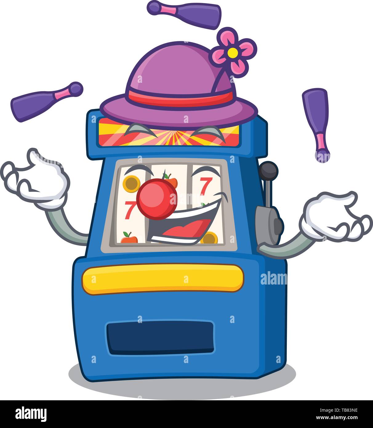 Juggling slot machine attached to cartoon wall Stock Vector Image & Art ...