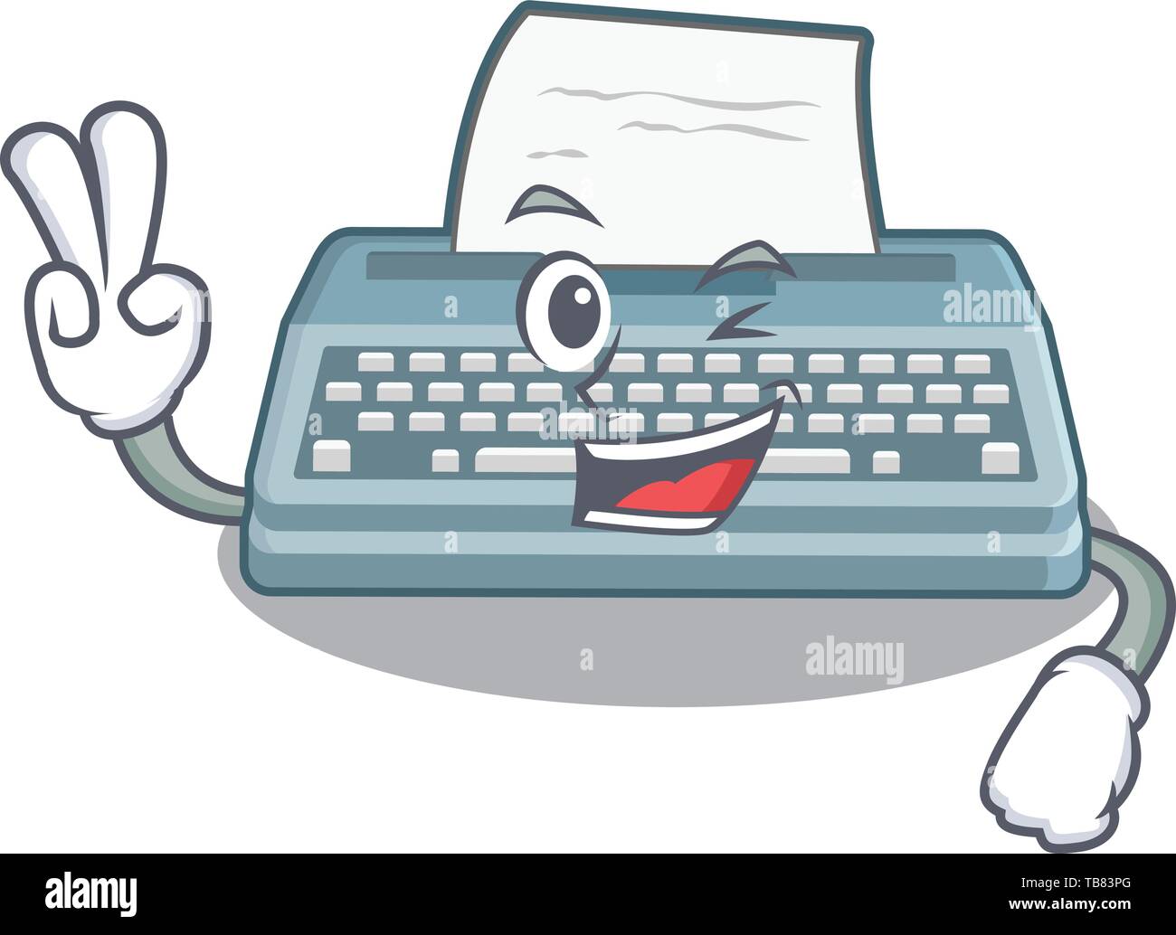 Two finger typewriter isolated with in the cartoon Stock Vector Image ...