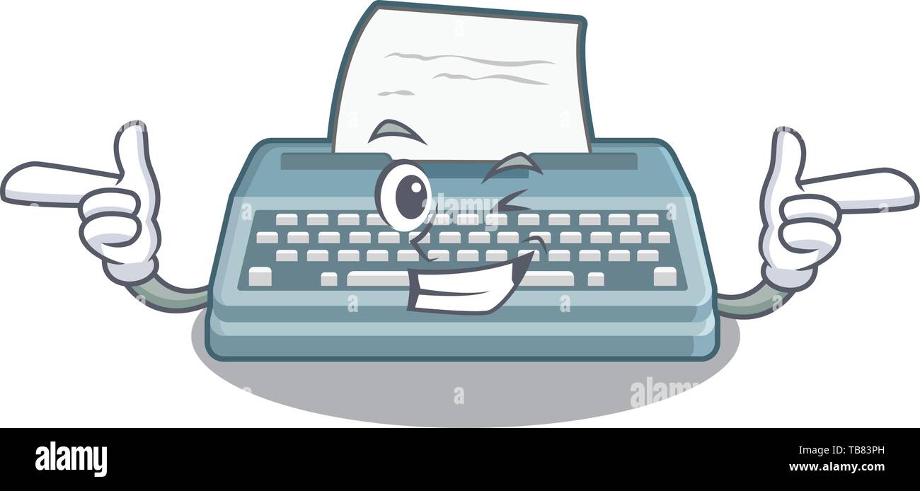 Wink typewriter isolated with in the cartoon Stock Vector Image & Art ...