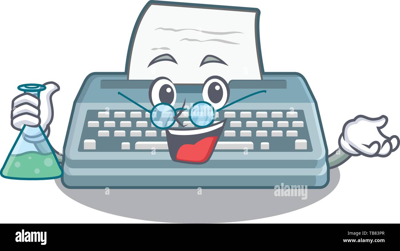 Professor typewriter isolated with in the cartoon Stock Vector Image ...