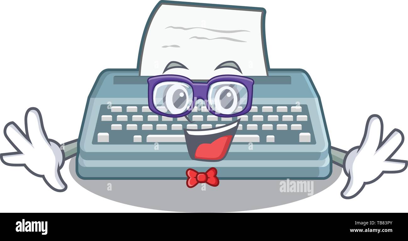 Geek typewriter isolated with in the cartoon Stock Vector Image & Art ...