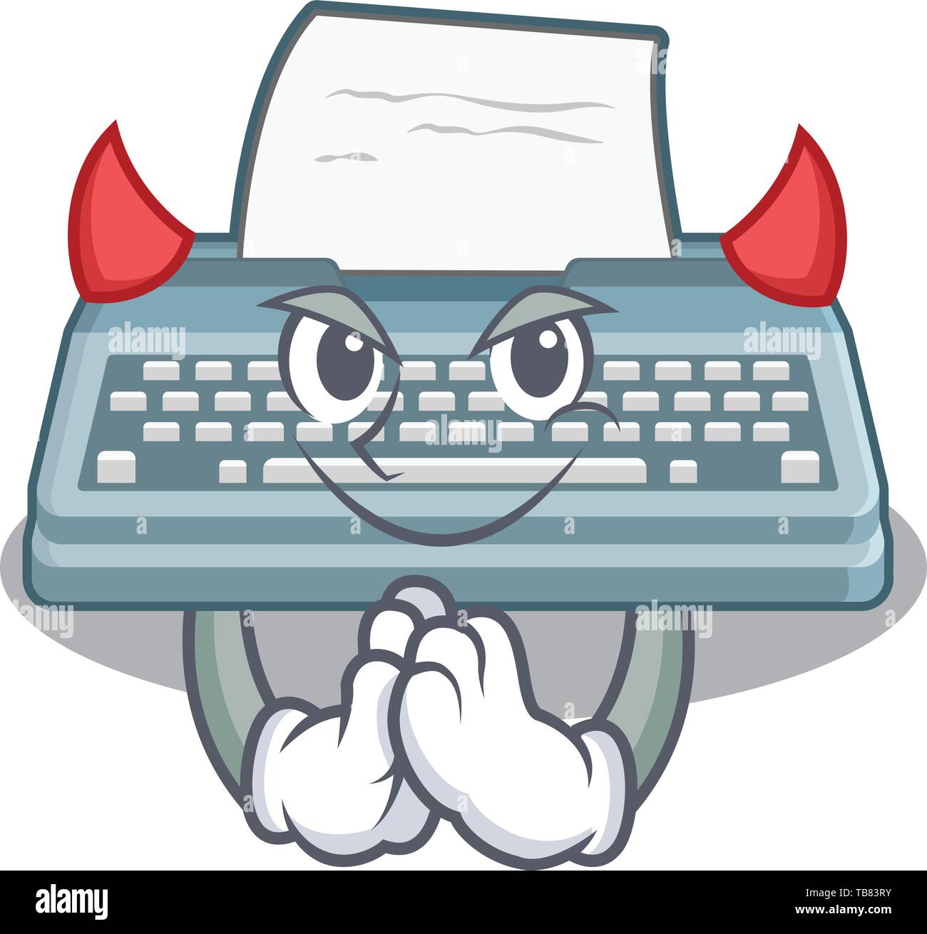 Devil typewriter in the a cartoon shape Stock Vector Image & Art - Alamy