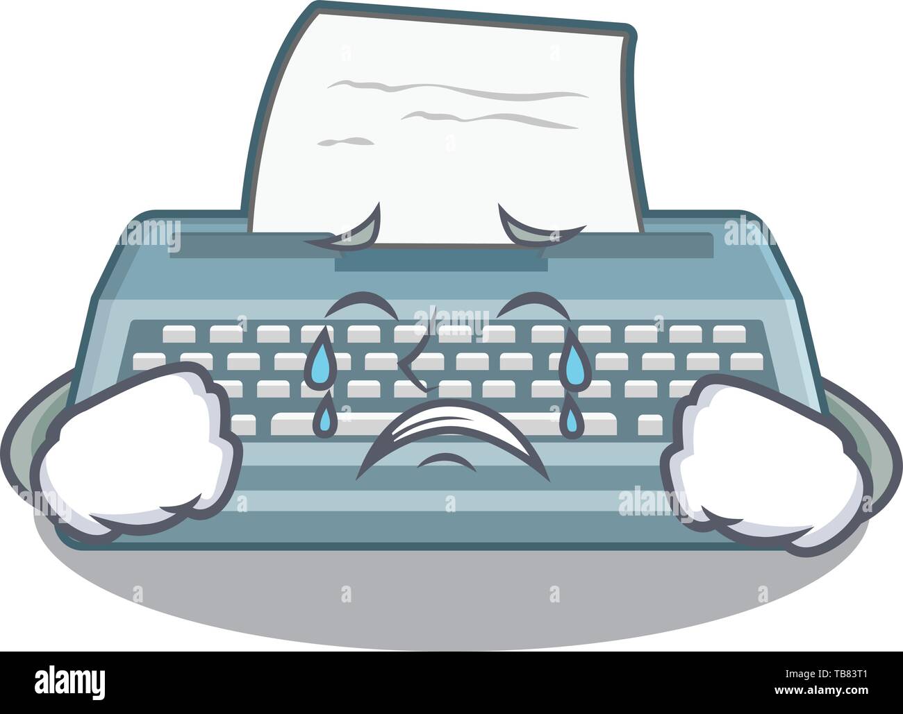 Crying typewriter in the a cartoon shape Stock Vector Image & Art - Alamy