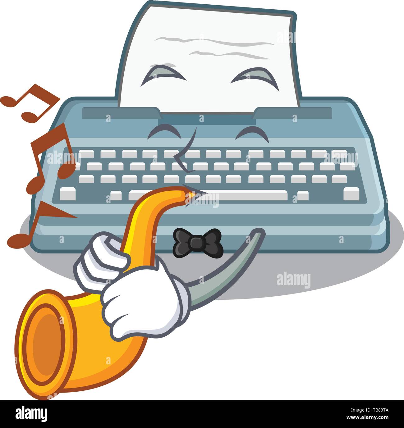 With trumpet typewriter in the a cartoon shape Stock Vector Image & Art ...