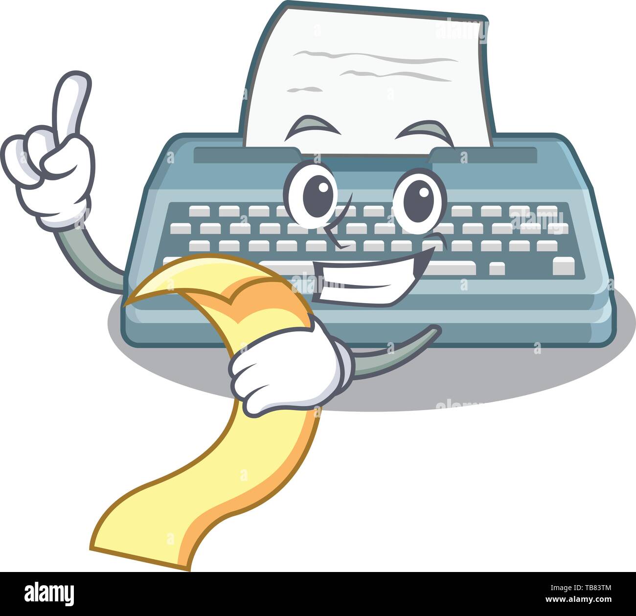 With menu typewriter in the a cartoon shape Stock Vector Image & Art ...