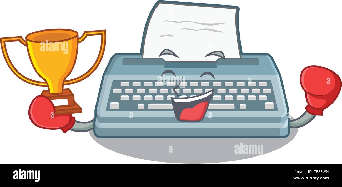 Boxing winner typewriter in the a mascot closet Stock Vector Image ...