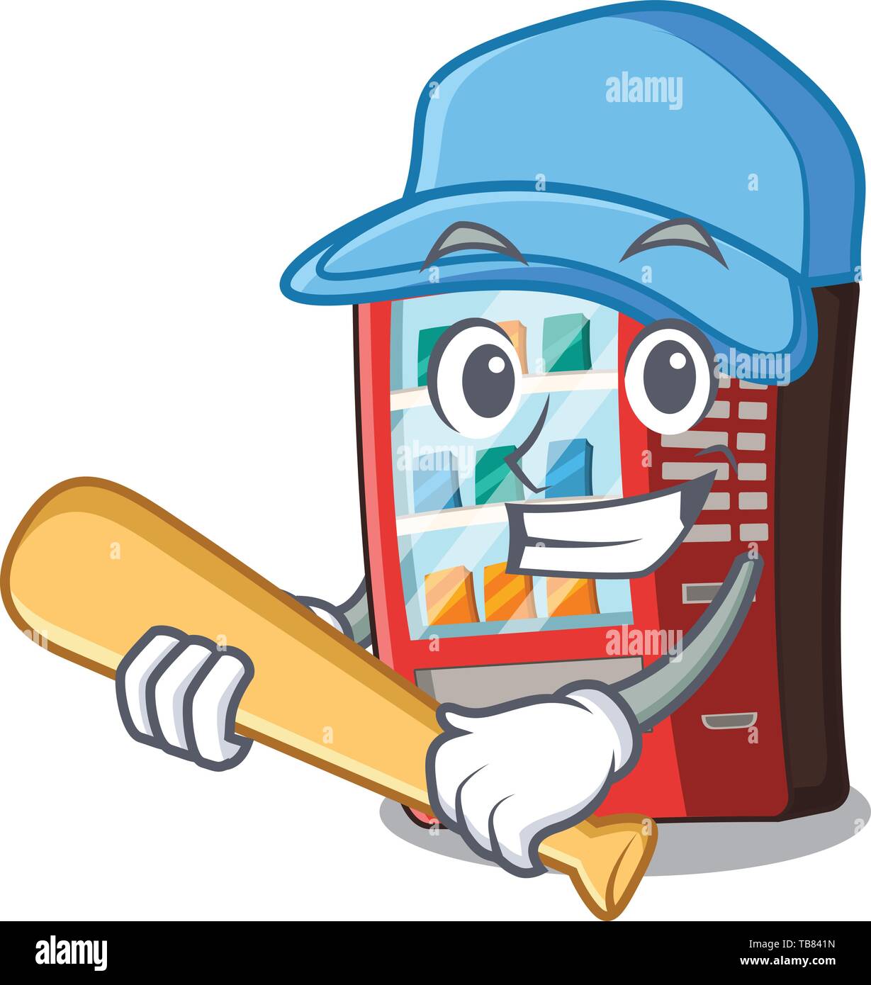 Playing baseball vending machine in the cartoon shape Stock Vector ...