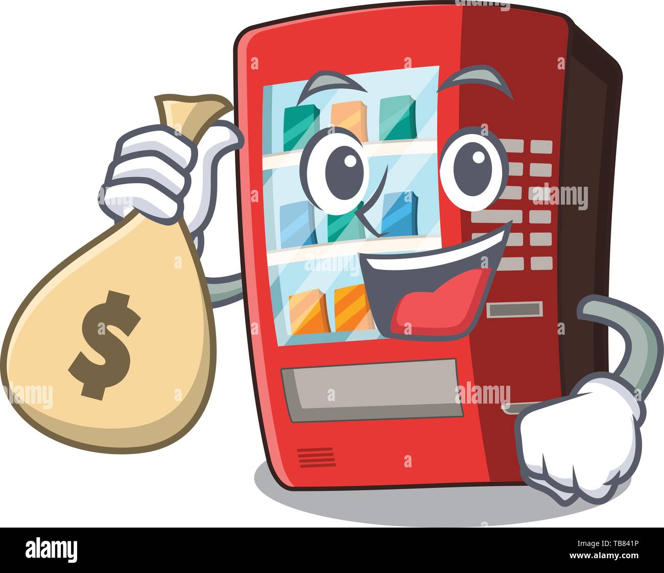 With money bag vending machine in the cartoon shape Stock Vector Image ...