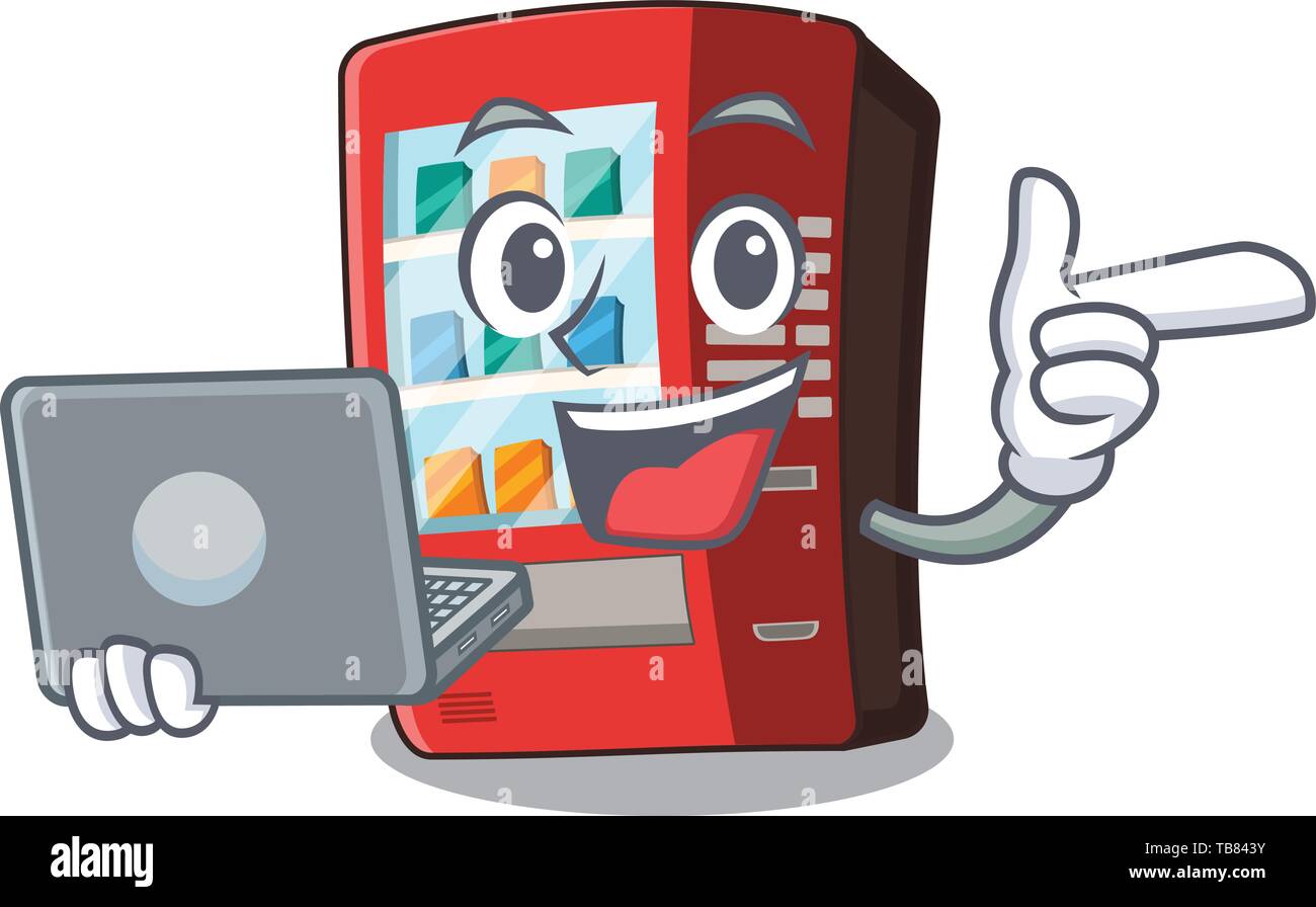 With laptop vending machine in the cartoon shape Stock Vector Image ...